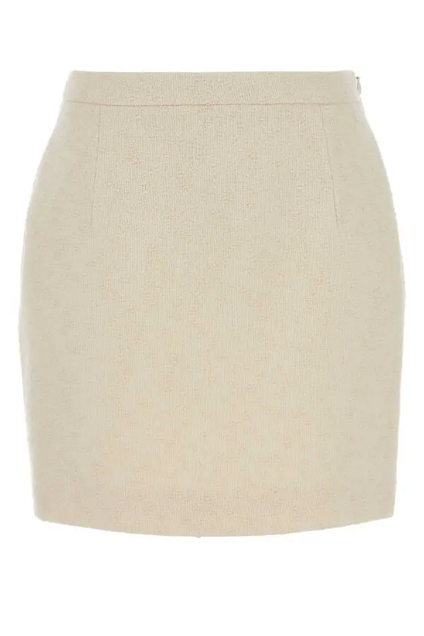 Alessandra Rich Cream Tweed Mini Skirt