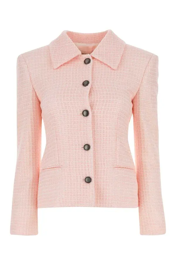 Alessandra Rich Tweed Blazer With Satin-soft Lining - Pink