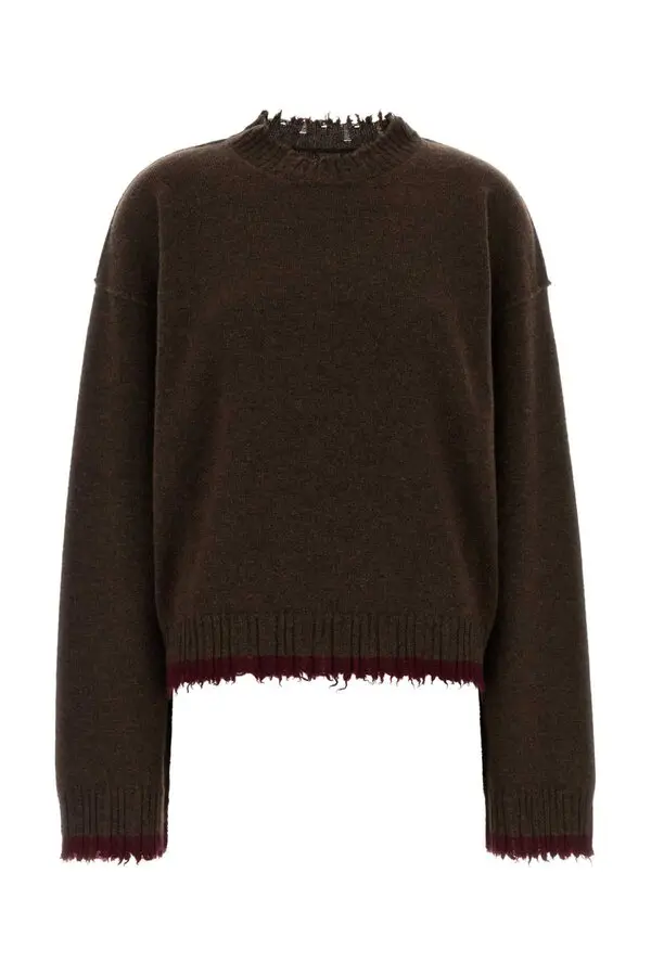 UMA WANG 100% Cashmere Distressed Hem Pullover