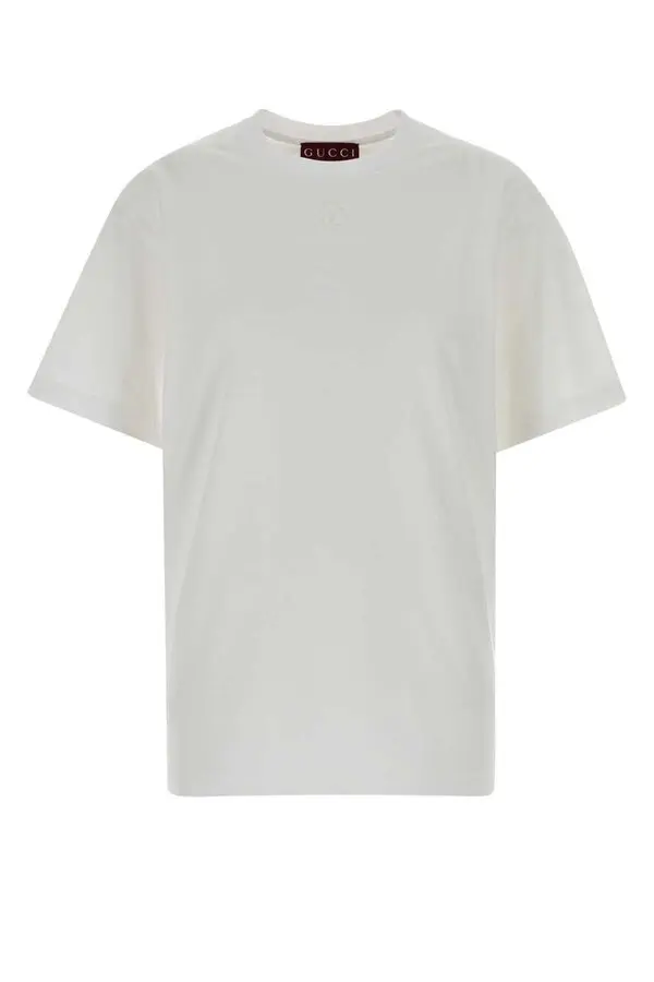 Gucci 100% Cotton T-shirt With Embroidered Detail - White