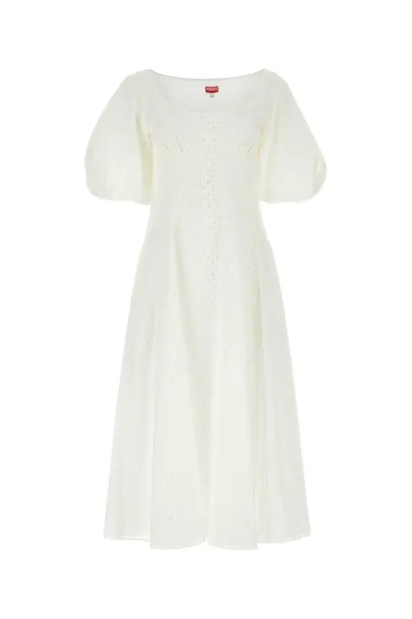 Kenzo Broderie Anglaise Mini Dress In Cotton