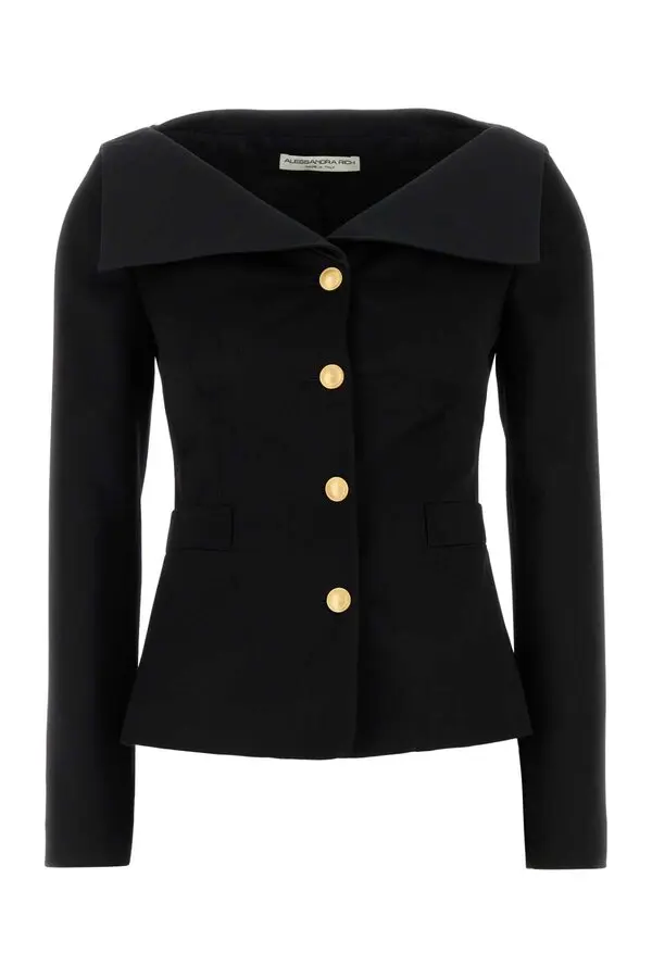 Alessandra Rich Wool Blazer With Structured Tailoring