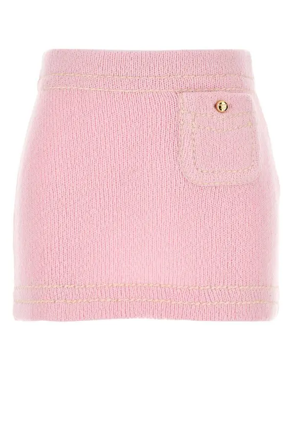 Prada Cashmere Mini Skirt - Pink