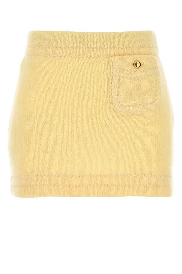Prada Cashmere Mini Skirt - Yellow