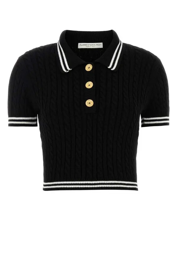 Alessandra Rich 100% Cotton Polo Shirt