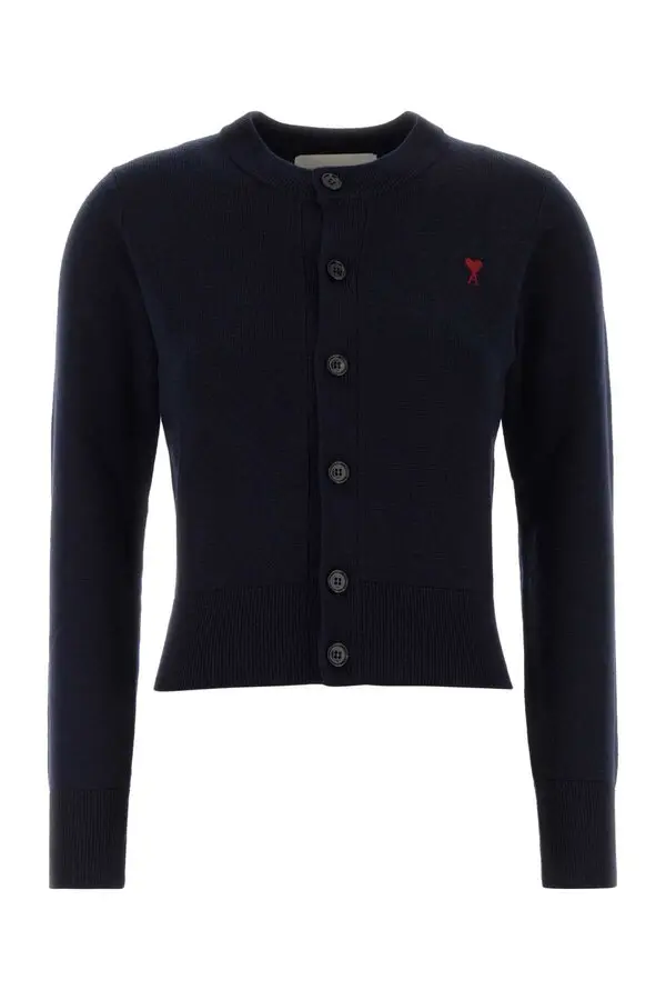 AMI Paris Merino Wool Cardigan - Blue