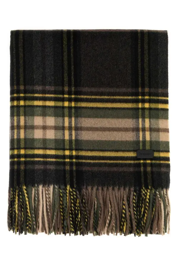 Saint Laurent Embroidered Cashmere-blend Scarf 180 Cm X 135 Cm