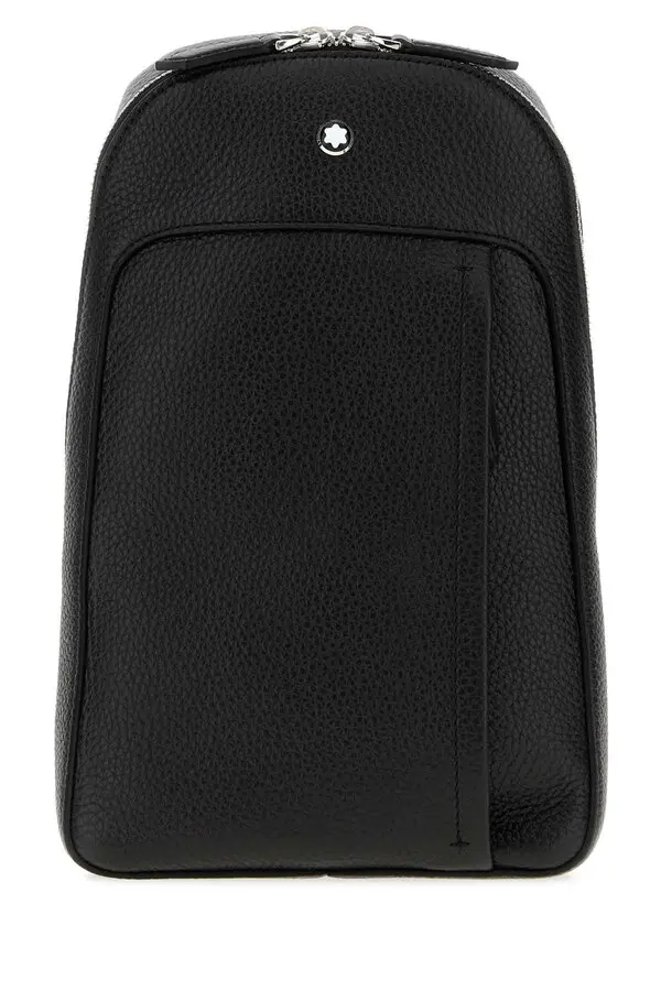 Montblanc Leather Crossbody Handbag, 17 Cm X 29 Cm X 7 Cm, Adjustable Shoulder Strap
