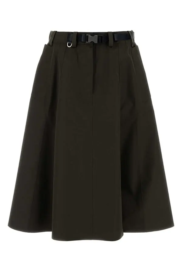 Prada Belted Tech Fabric Skirt