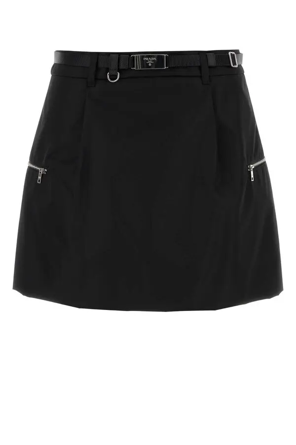 Prada Recycled Nylon Mini Skirt With Viscose Lining