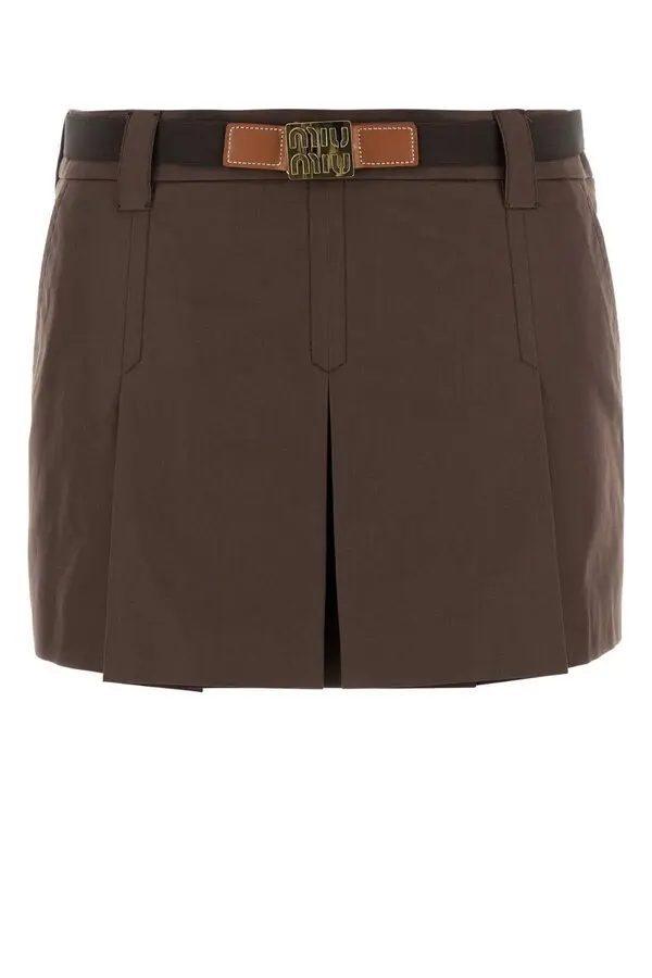 Miu Miu Miu Mini Cotton-blend Mini Skirt
