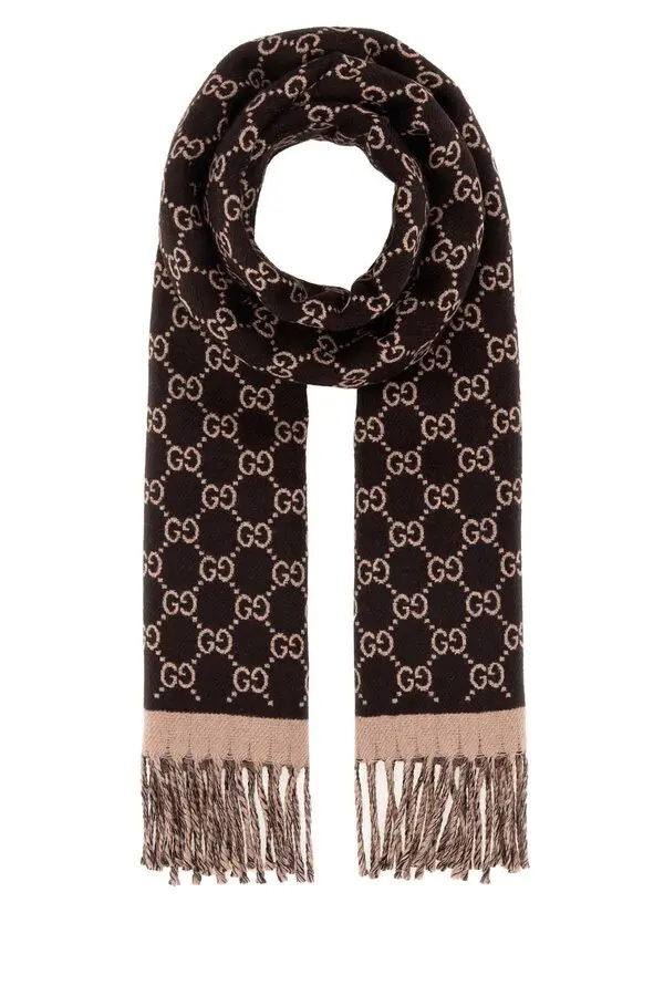 Gucci No Please Ignore. 194 Cm X 34 Cm Embroidered Wool Scarf