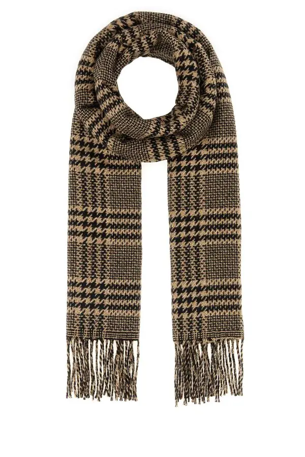 Saint Laurent Embroidered Silk-cashmere Blend Scarf, 180 Cm X 38