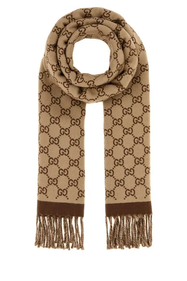 Gucci Embroidered Wool Scarf 194 X 34 Cm For