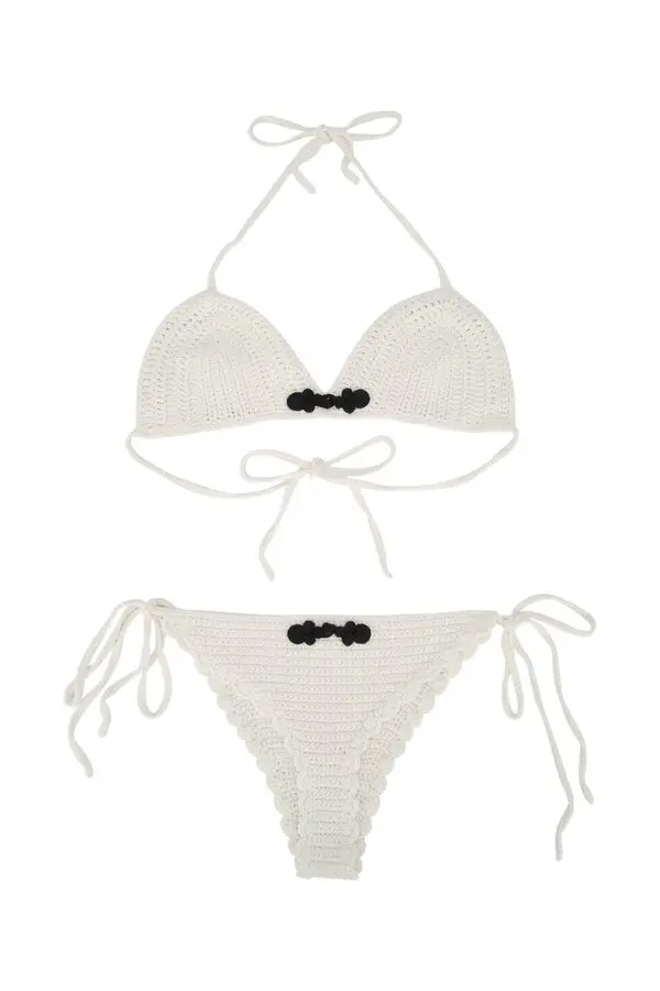 THE GARMENT Crochet Plunge Bikini - Cream