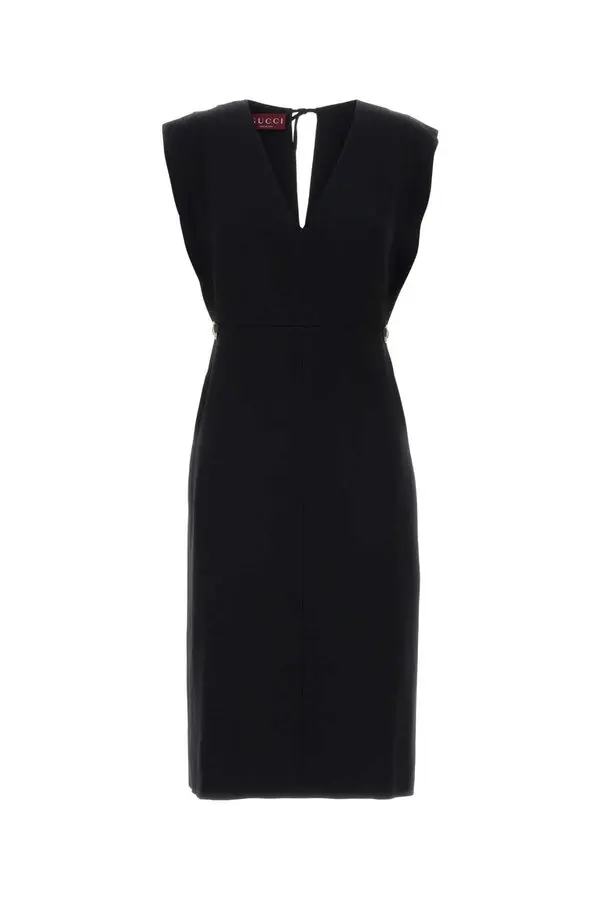 Gucci Sculpted Crepe Dress - Black