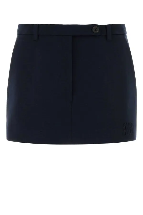 Miu Miu Navy Stretch T-shirt Mini Skirt - Blue