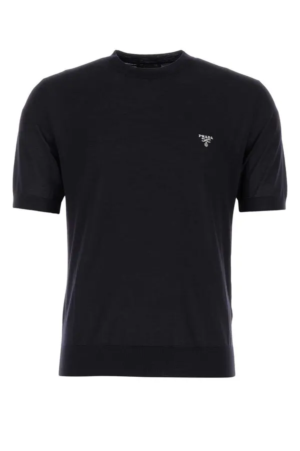 Prada Pristine Virgin Wool T-shirt For - Blue