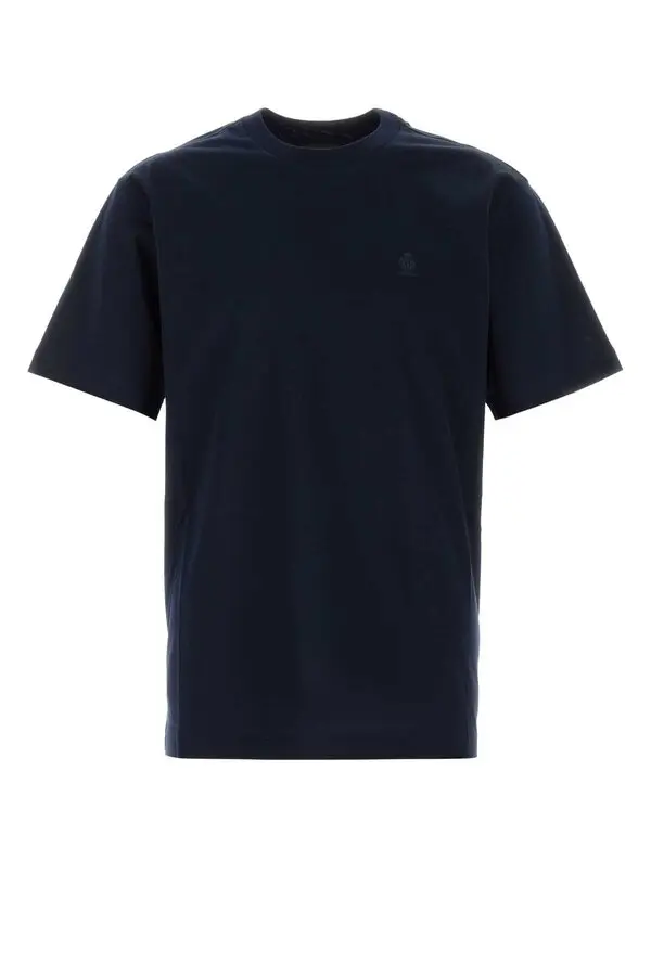 Prada Cotton T-shirt With Minimal Logo Detailing - Blue
