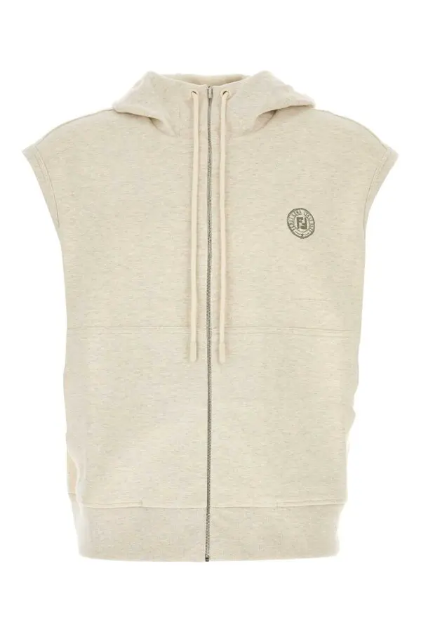 Fendi Melange Stretch Cotton Sweatshirt