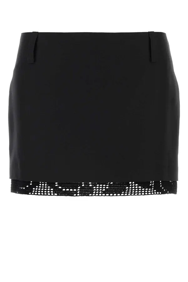 Magda Butrym Silk Lace Mini Skirt - Black