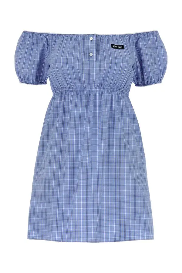 Miu Miu Embroidered Poplin Mini Dress