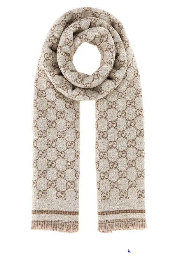 Gucci Embroidered Wool Scarf, 180 X 47 Cm