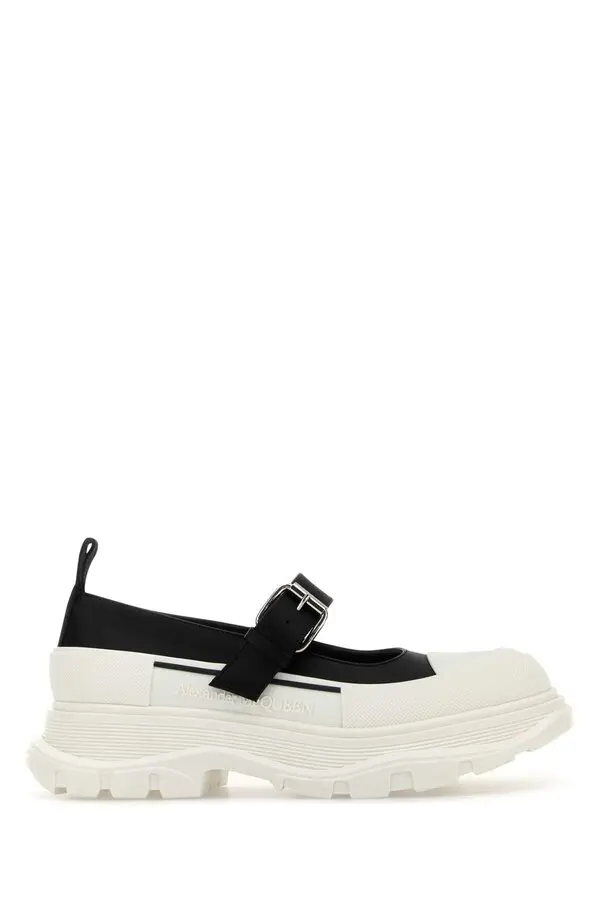Alexander McQueen Two-tone Leather And Rubber Ballerina Shoes