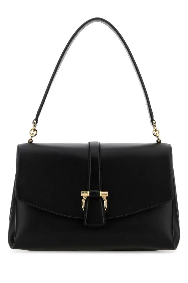 FERRAGAMO Calf Leather Shoulder Handbag With Golden Hardware