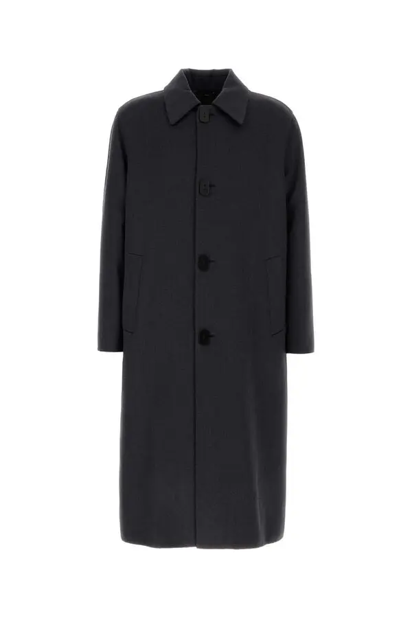Fendi Charcoal Wool-blend Buttoned Jacket