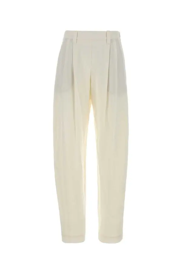 Brunello Cucinelli Silk Crepe Tailored Pants