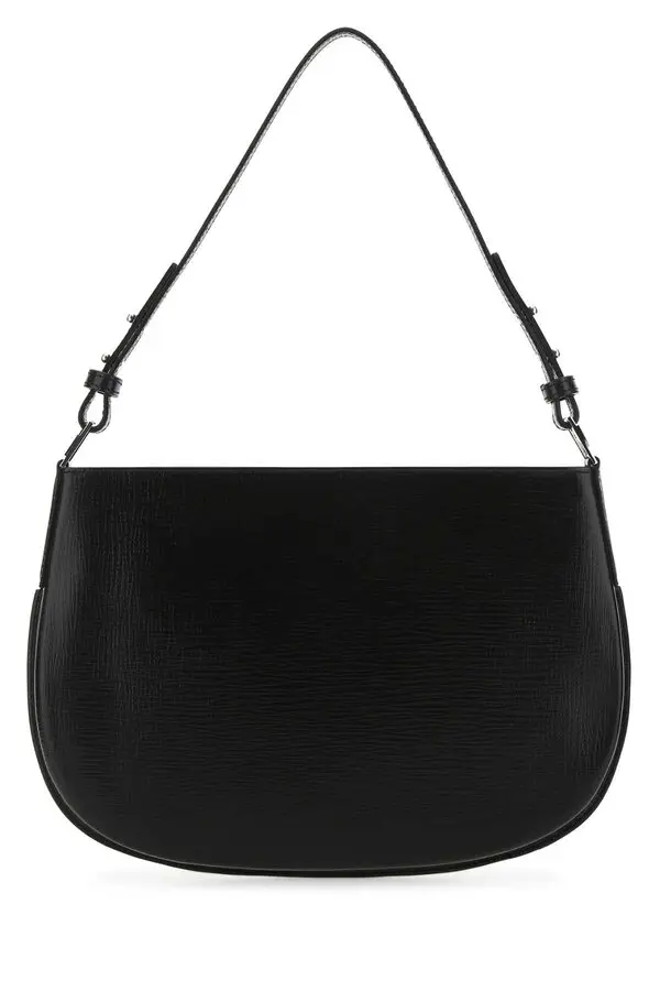 By Far Issa Mini Leather Handbag With Silver Hardware