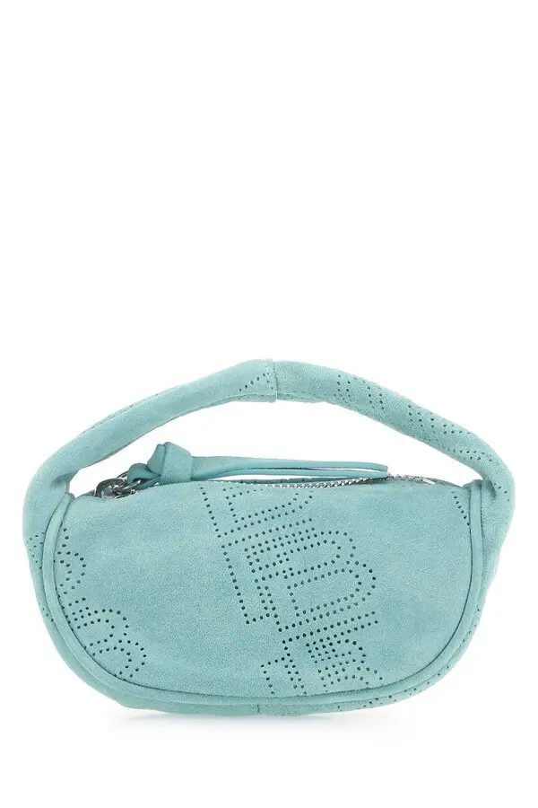 By Far Suede Micro Cush Handbag With Silver-tone Hardware - Green
