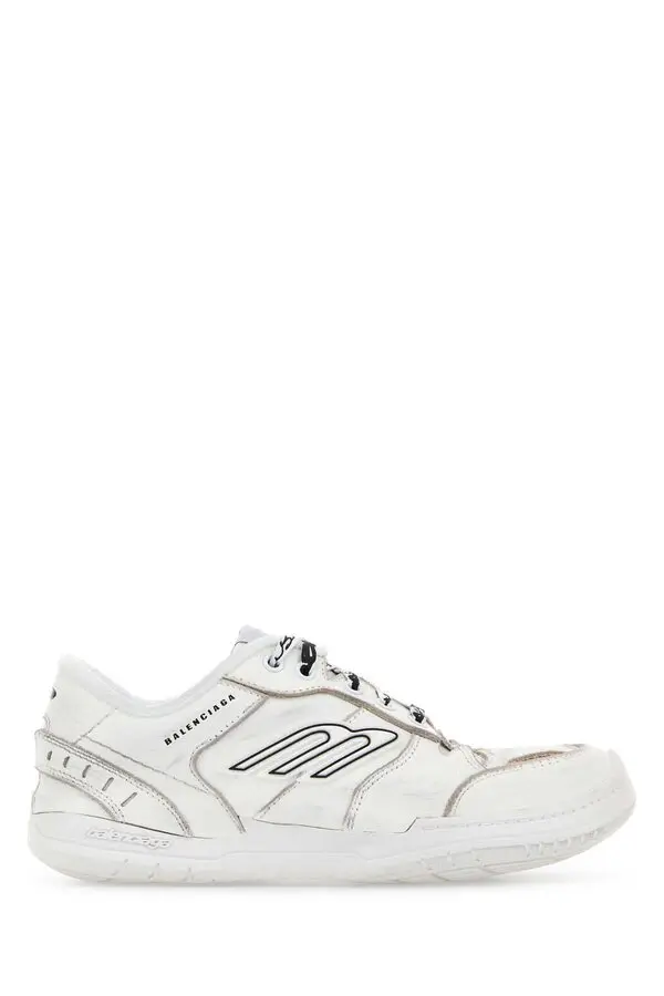 Balenciaga Hamptons Leather Sneakers - White