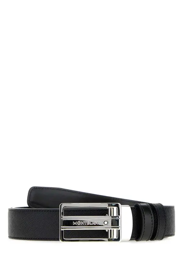 Montblanc 3 Cm Reversible Leather Belt With Silver-tone Hardware