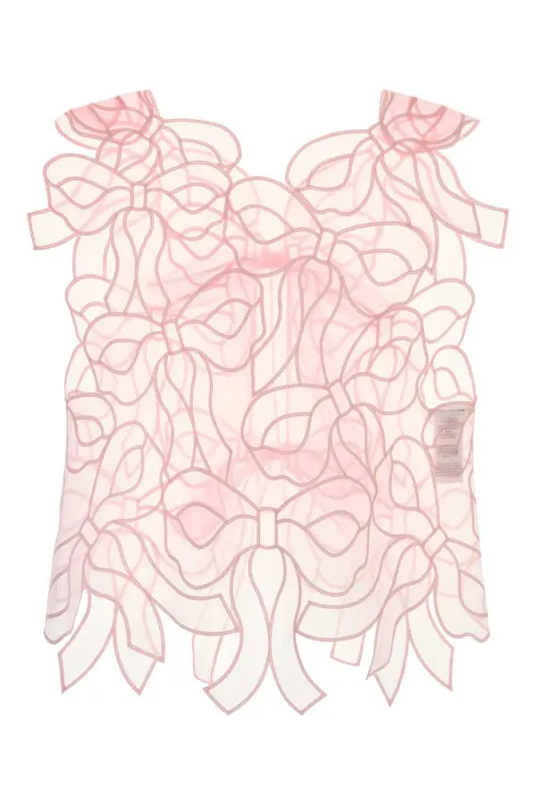 Cecilie Bahnsen Cecelie Bahnsen Bow Appliqué Fine Knit Top - Pink