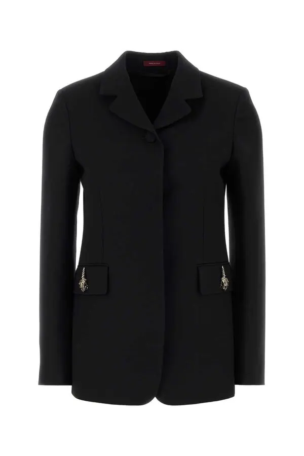 Gucci Silk-wool Cady Blazer With Embellished Pockets