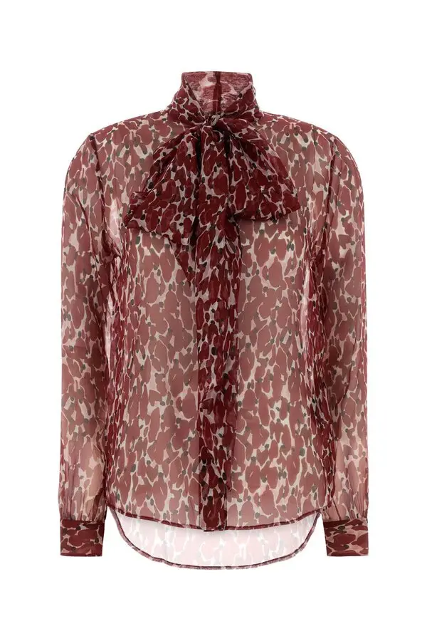 Saint Laurent Silk Blouse With Pussy Bow