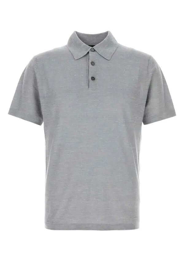 Brioni Melange Cashmere-blend Polo Shirt