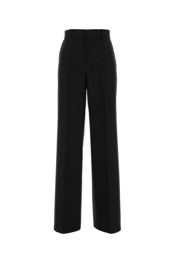 Gucci Embroidered Wool Pants With Striped Detail