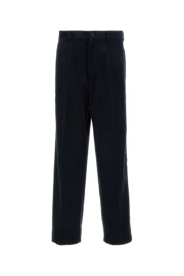 Prada Corduroy Pants In Soft Cotton-cashmere Blend For - Blue