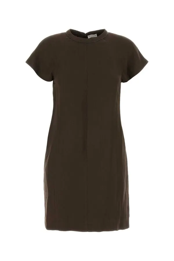 Brunello Cucinelli Viscose-blend Dress With Linen Lining