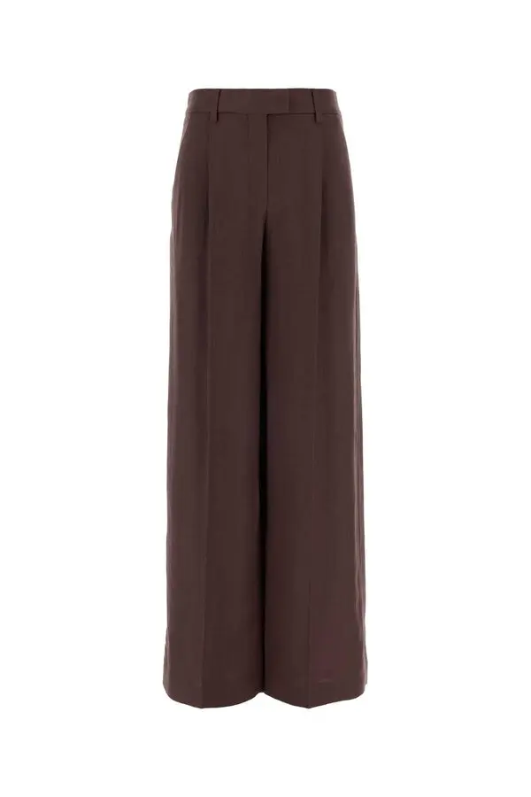 Brunello Cucinelli Viscose-linen Wide-leg Pant - Purple