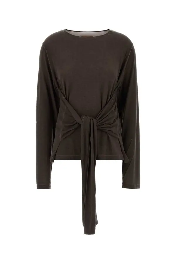UMA WANG Long Sleeve Tie Detail Top