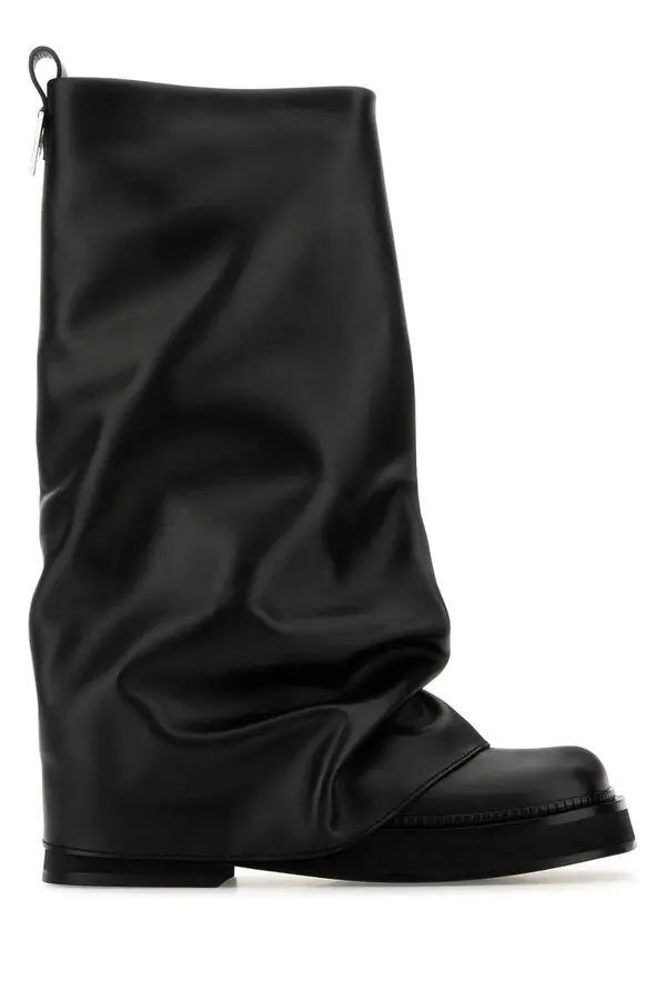 Attico Leather Robin Boots - Black