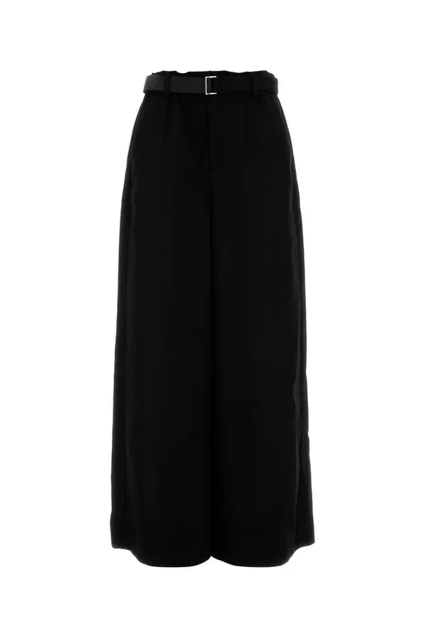 Sacai Wide-leg Wool Trousers