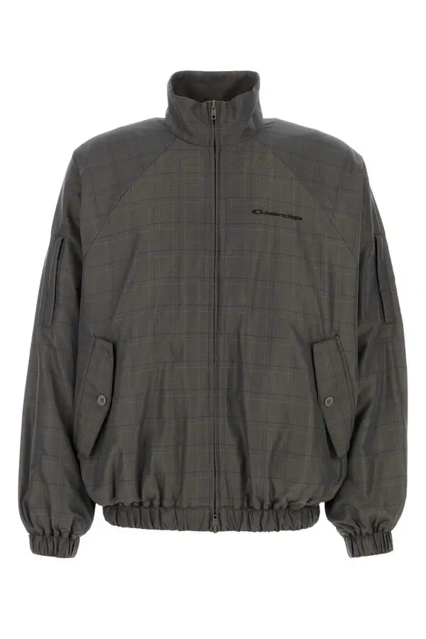 Balenciaga Embroidered Nylon Bomber Jacket
