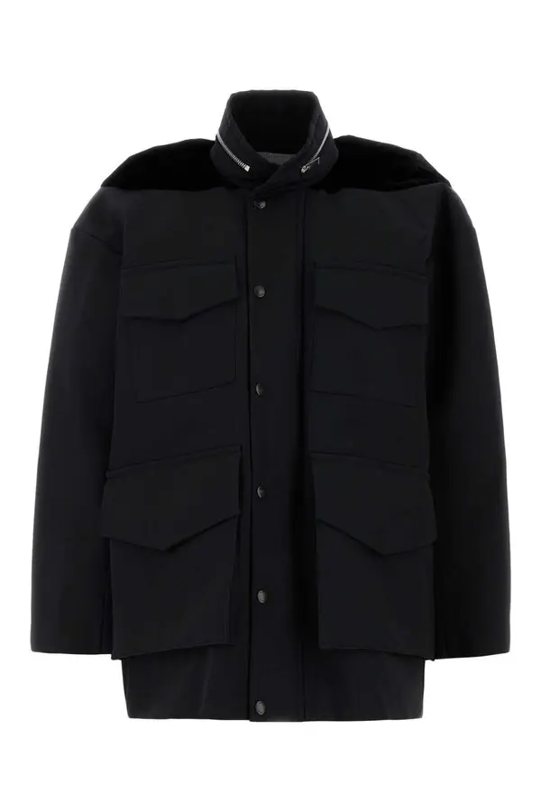 Sacai Oversize Grosgrain Jacket With Velvet Yoke
