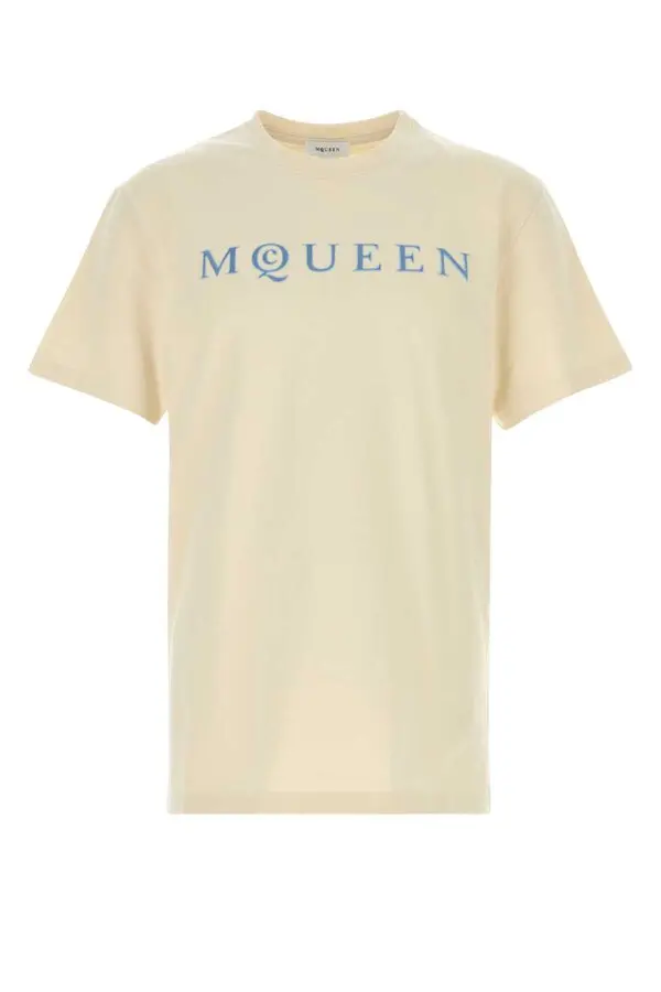 Alexander McQueen Cream Cotton T-shirt For