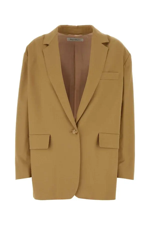 Max Mara Monica Stretch Cotton Blazer - Camel